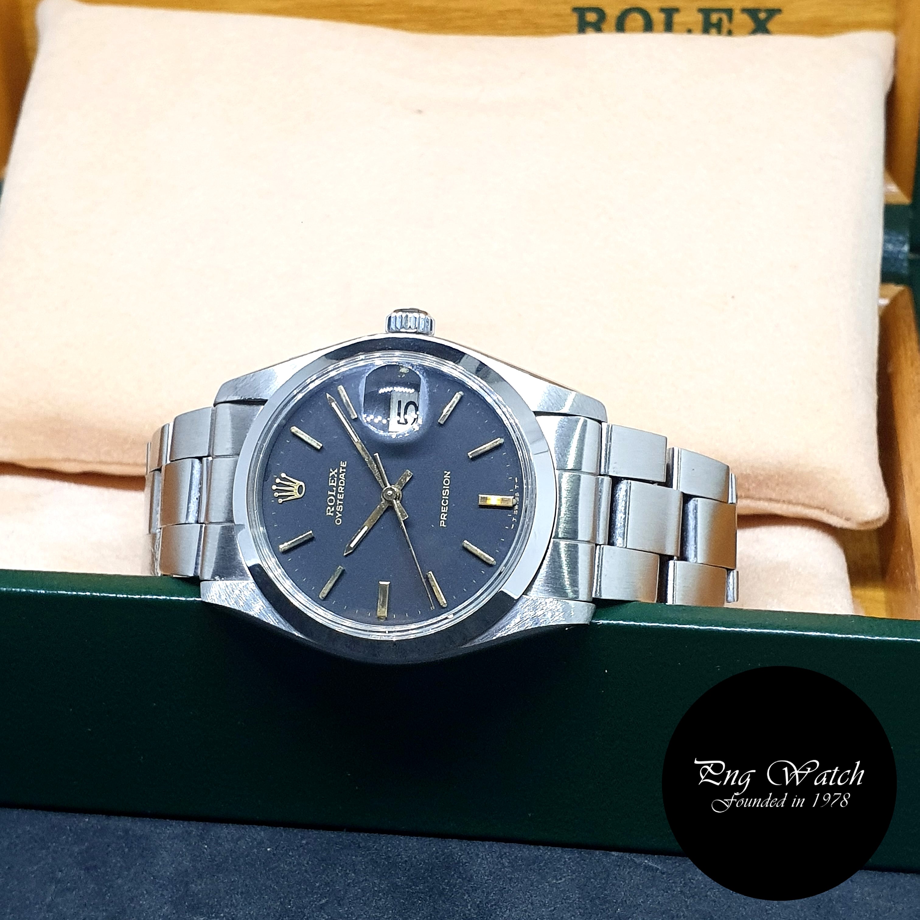 Rolex 34mm Matte Black Oysterdate Precision REF: 6694 (Full Set ...