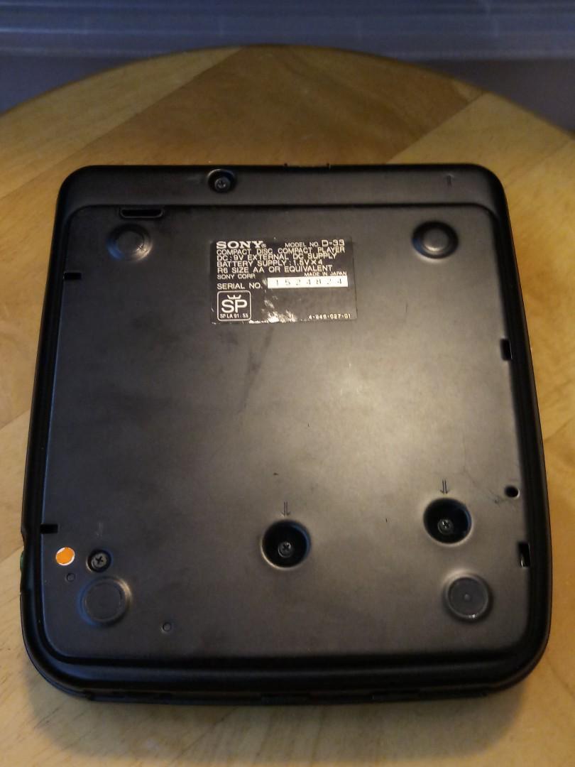 SONY D-33 DISCMAN CD PLAYER CD 機 WALKMAN 全正常, 音響器材, 音樂播放裝置 MP3及CD ...