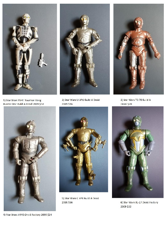 Star Wars YVH1 Yuuzhan Vong Hunter One, U-3PO Build A Droid, TC-70 ...