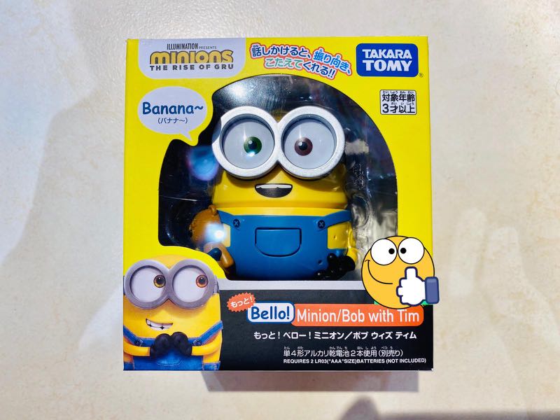 Takara Tomy talking Minion Bob with Tim 迷你兵團, 興趣及遊戲, 玩具 & 遊戲類 - Carousell