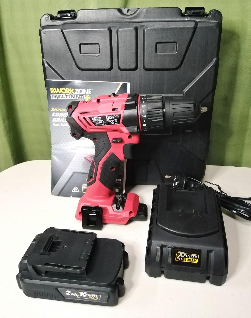 Workzone Heavy Duty Cordless Drill Light with Rechargeable Battery and ...
