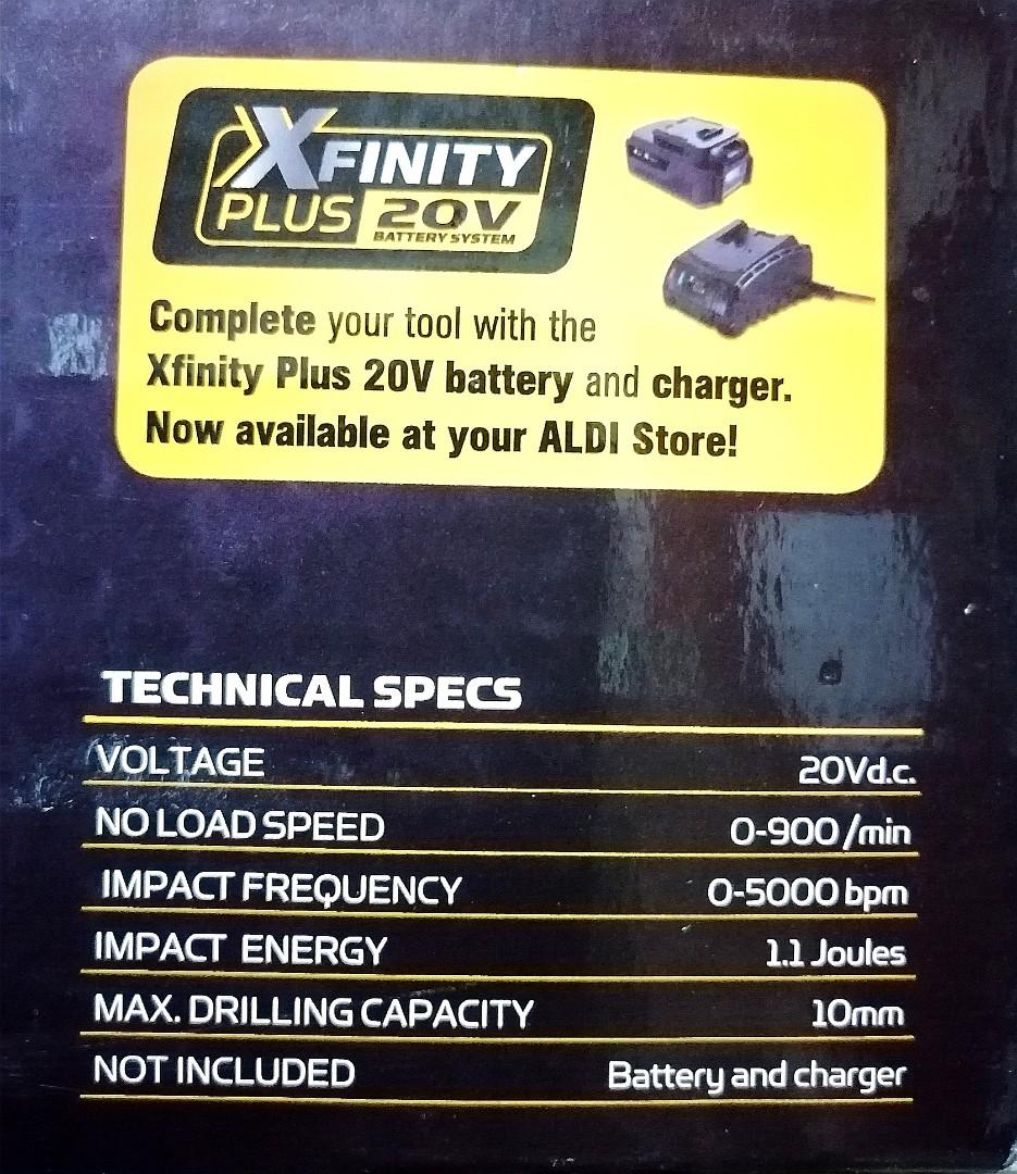 Workzone Xfinity Li-ion 20V Cordless Rotary Hammer Drill with Battery ...