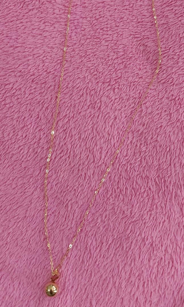 18k saudi gold tauco chain with ball pendant, Women's Fashion, Jewelry ...