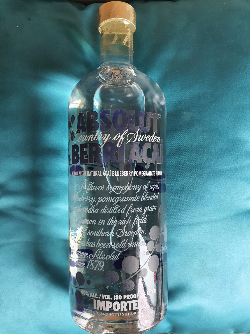 Absolut Vodka berri acai 1L, Food & Drinks, Alcoholic Beverages on ...