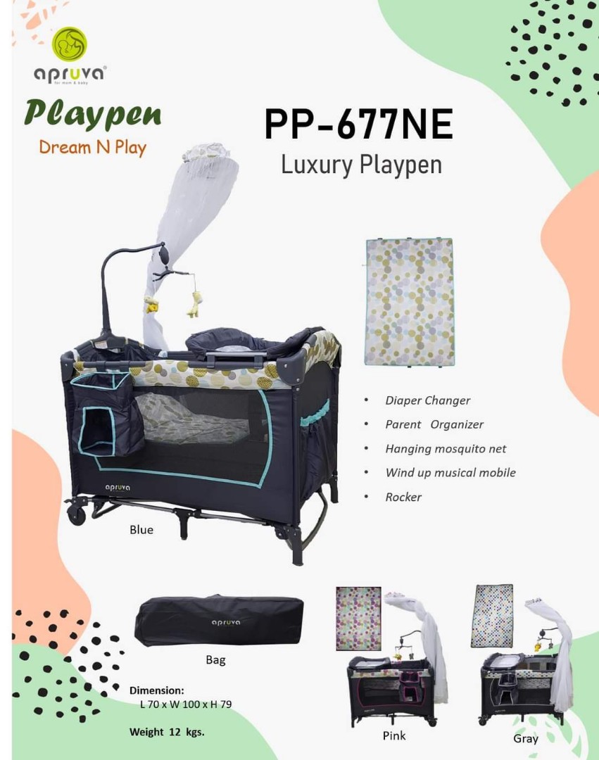 Apruva Playpen Crib, Babies & Kids, Baby Nursery & Kids Furniture, Cots ...