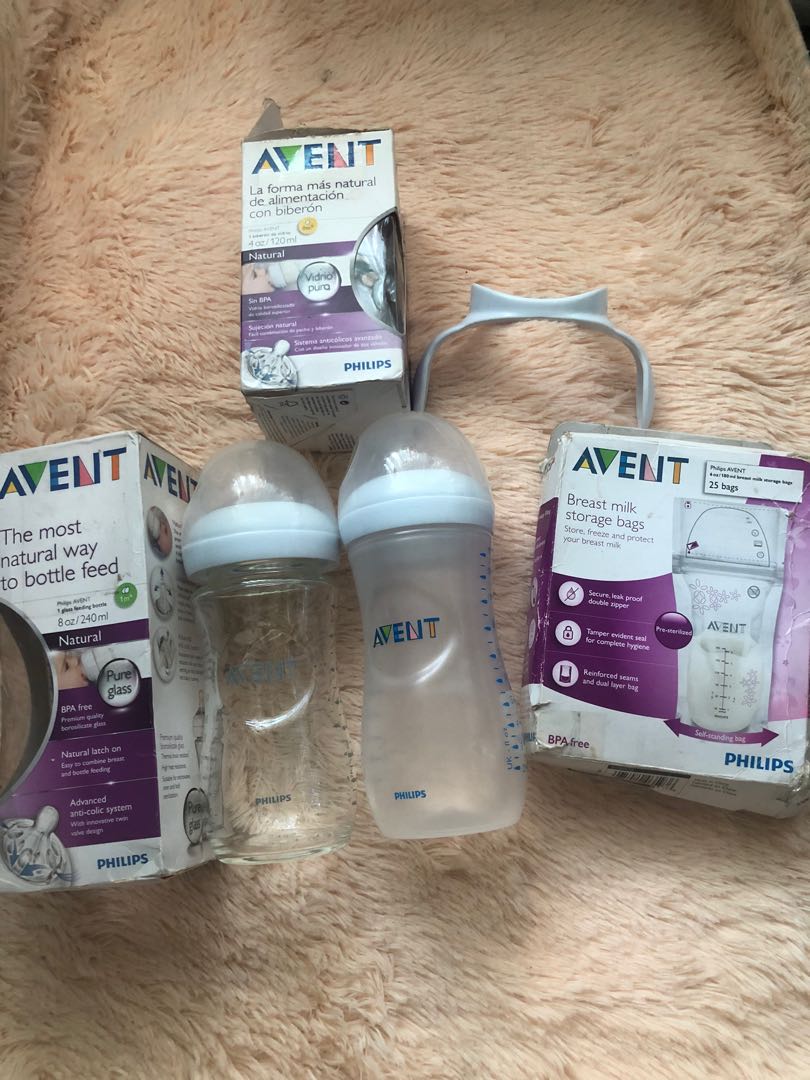 Authentic Avent bottles with freebie, Babies & Kids, Nursing & Feeding ...
