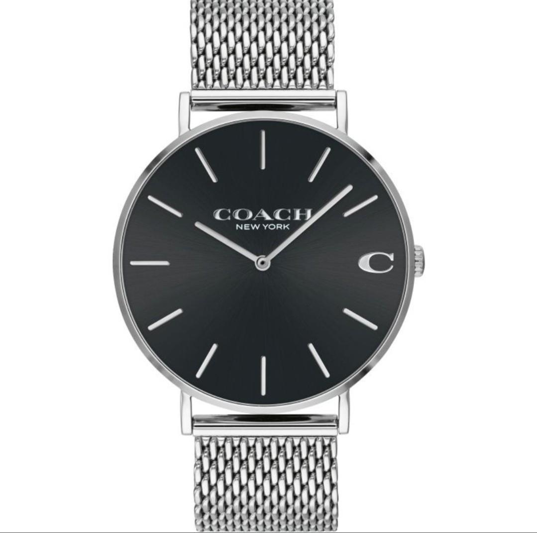 Authentic coach stainless steel black men watch, Men's Fashion, Watches ...