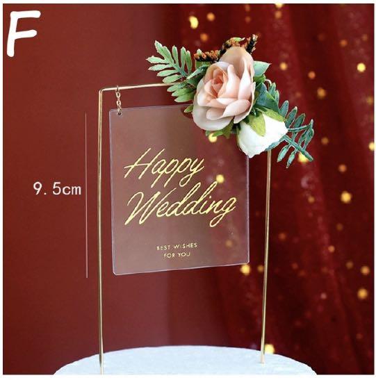 BNIP Happy Wedding Cake Topper Sign, Hobbies & Toys, Stationery & Craft ...