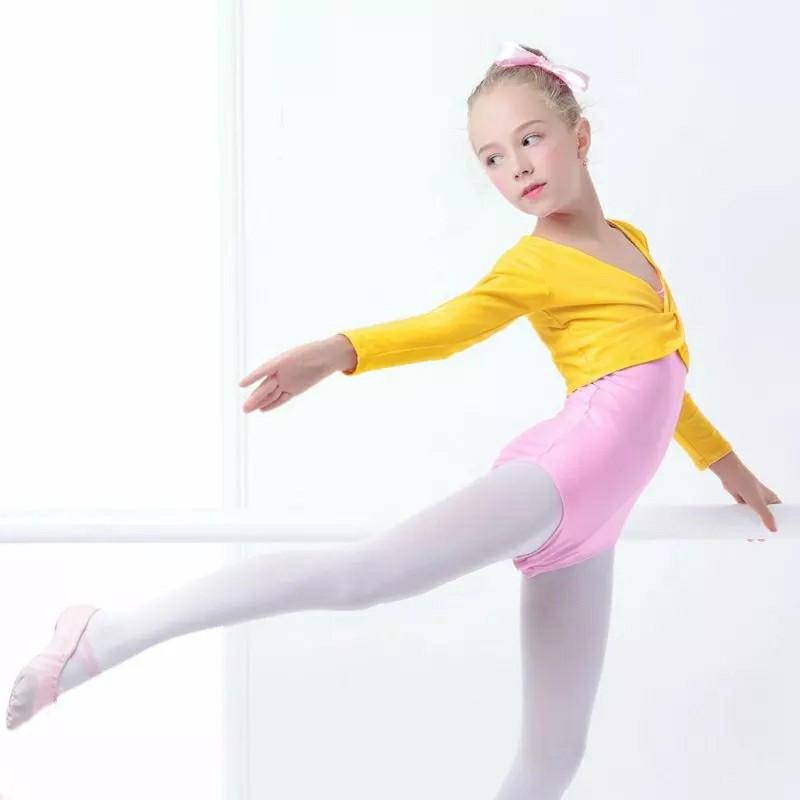 Girls Ballet Crop Tops Dance Leotards Coat High Waist Ballet Clothes