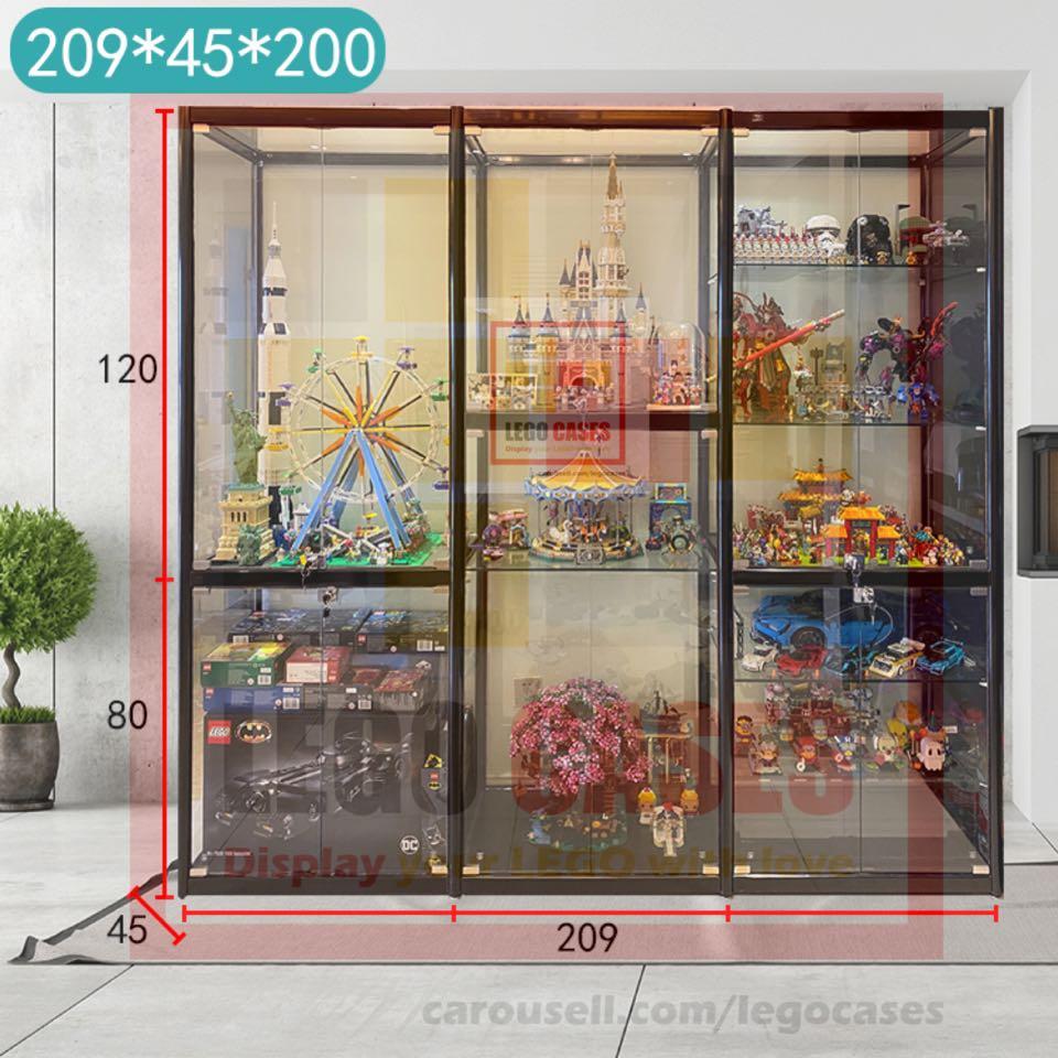 Glass cabinet with spot lights specially made for LEGO, Hobbies & Toys ...