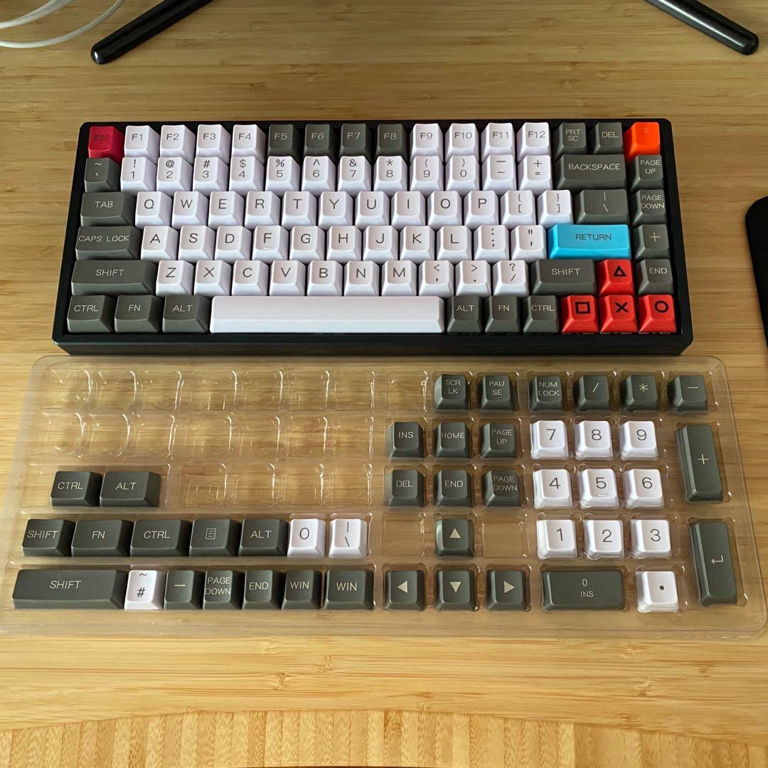 Large font PBT Keycaps Red/Grey/White - Extended Set, Computers & Tech ...
