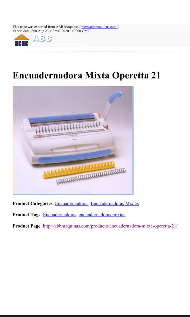 Operetta 21 binder machine, Hobbies & Toys, Stationery & Craft, Craft ...