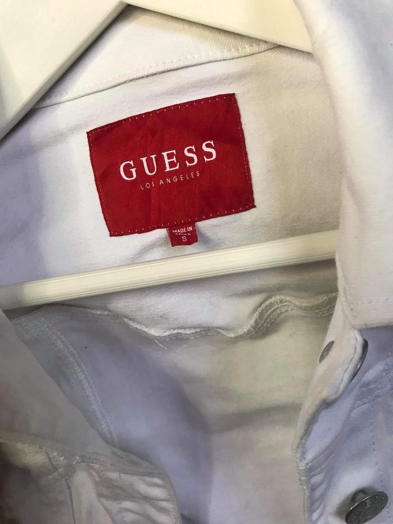 Original Guess White Denim Jacket, Women's Fashion, Coats, Jackets and ...