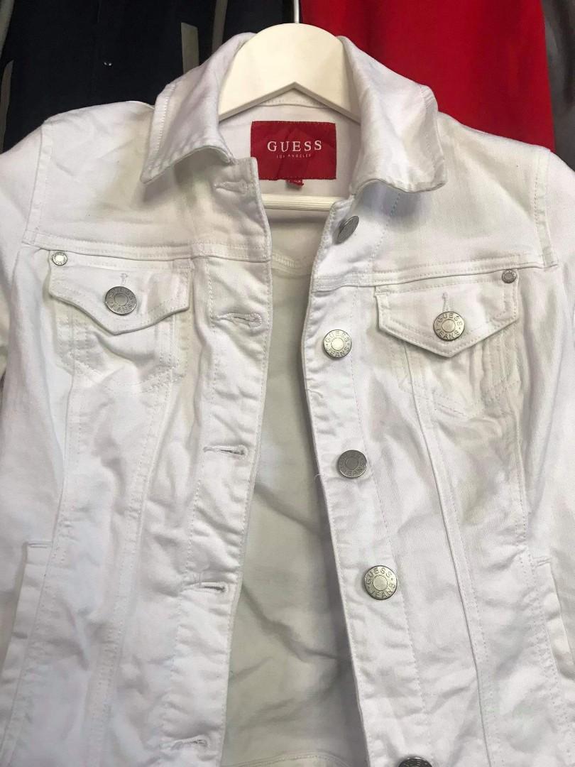 Original Guess White Denim Jacket, Women's Fashion, Coats, Jackets and ...
