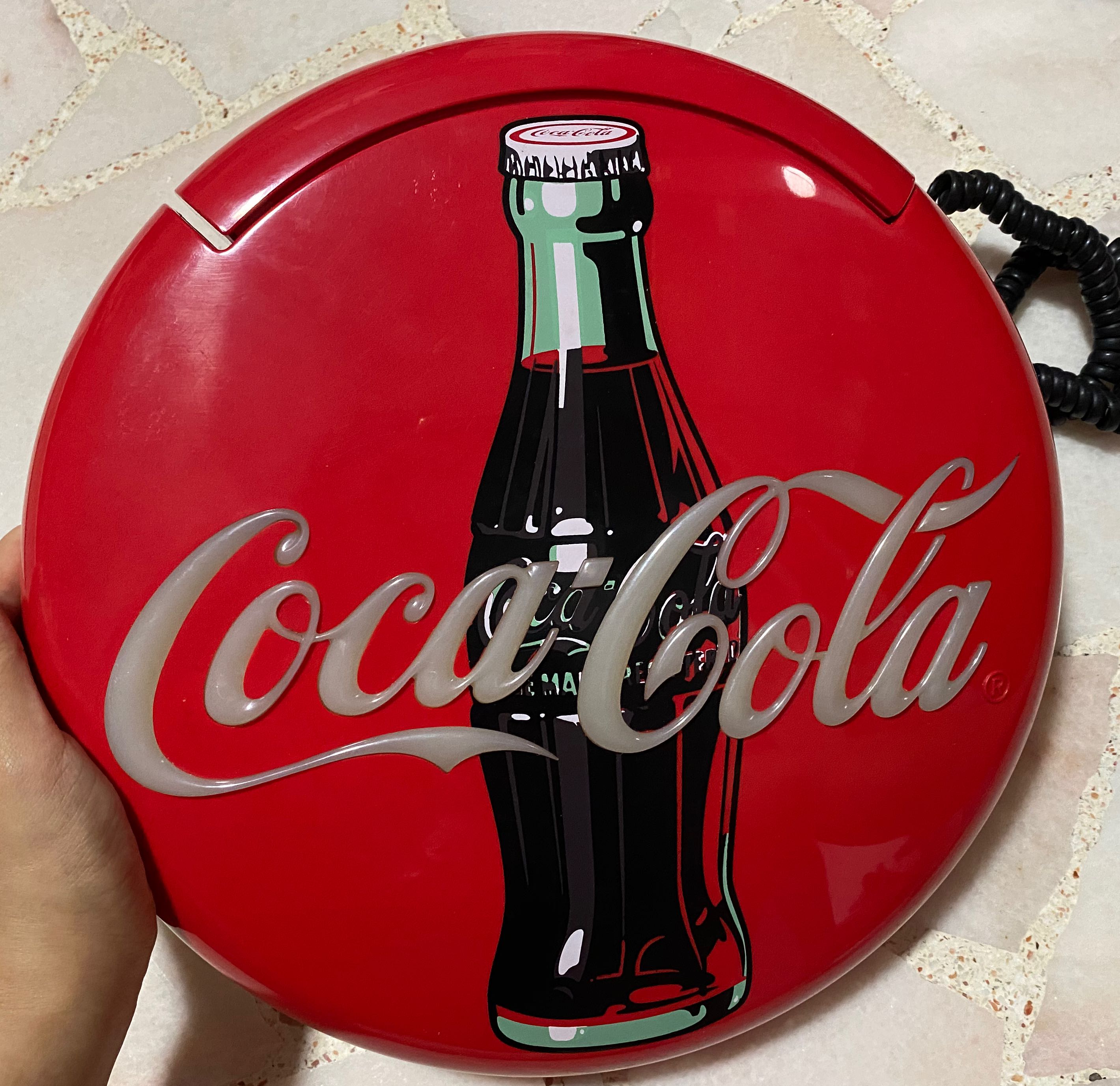 RARE VINTAGE RED 1996 COCA COLA BLINKING DISC TELEPHONE ANTIQUE PIECE ...