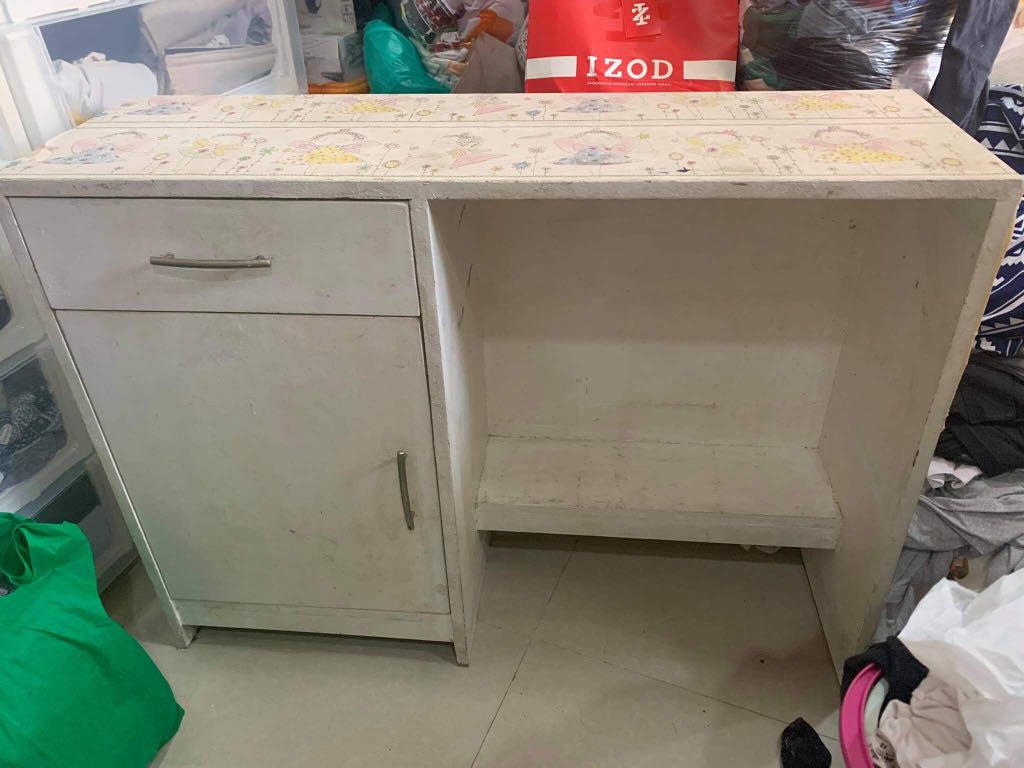 Second hand study table good for online class, Furniture & Home Living ...