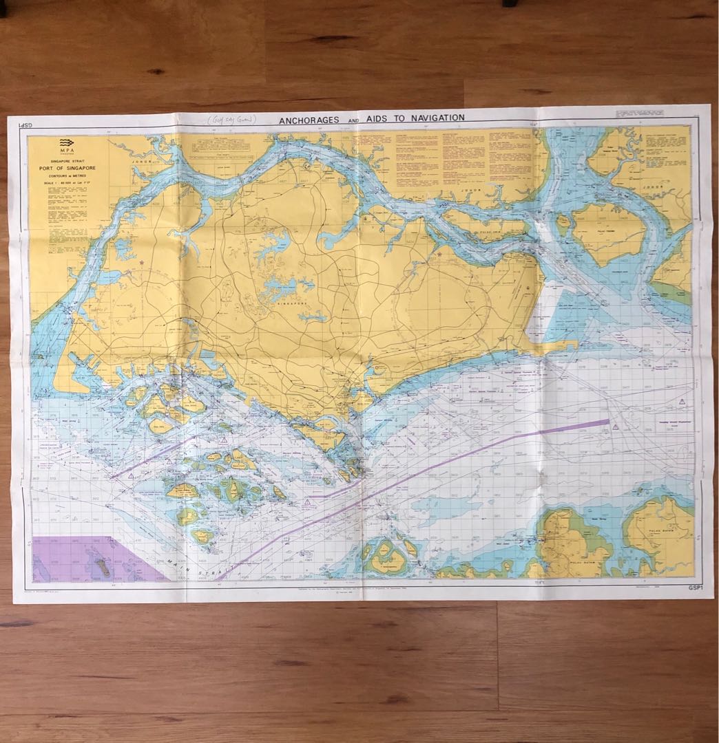 Singapore Map Chart Nautical 1996 (Marine And Port Authority Singapore ...