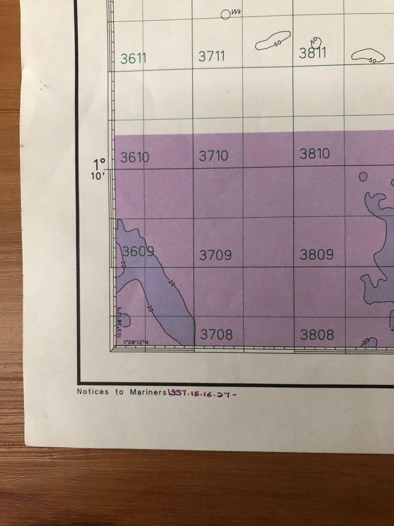 Singapore Map Chart Nautical 1996 (Marine And Port Authority Singapore ...