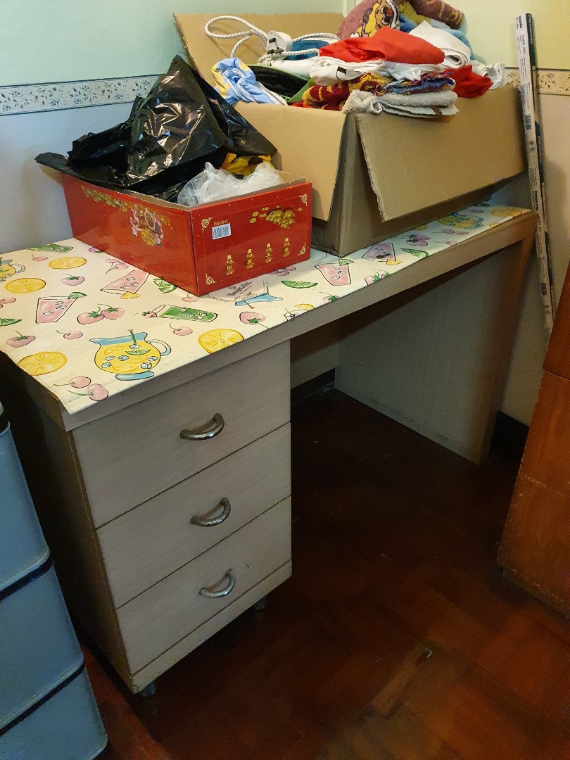 Study Table with 3 Drawers, Furniture & Home Living, Furniture, Tables ...