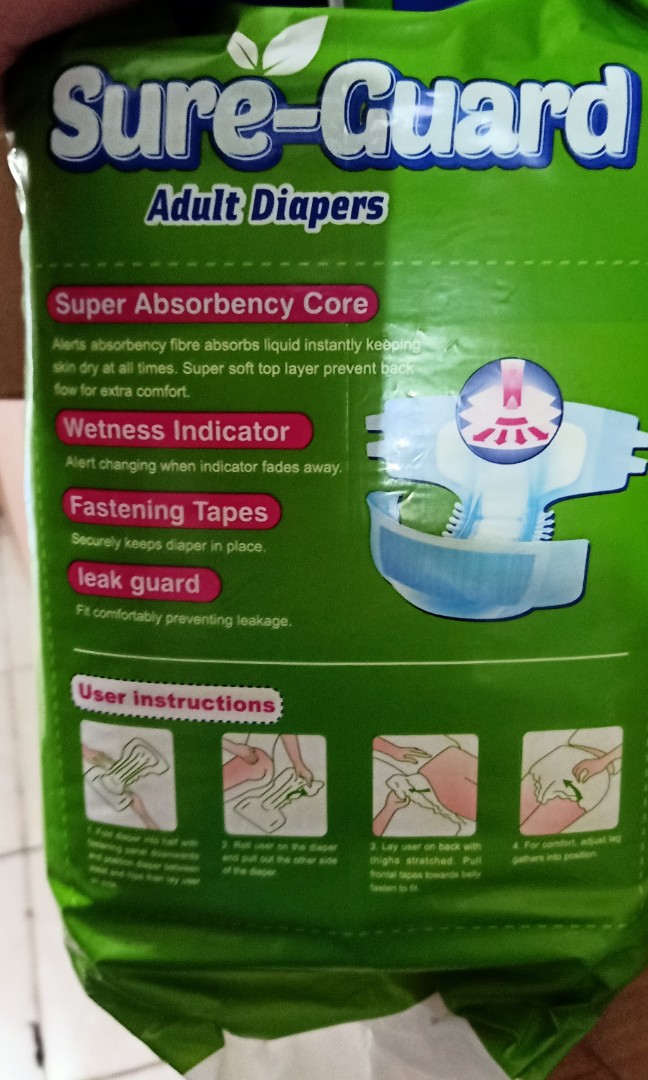 Sure guard / adult diaper, Health & Nutrition, Medical Supplies & Tools ...