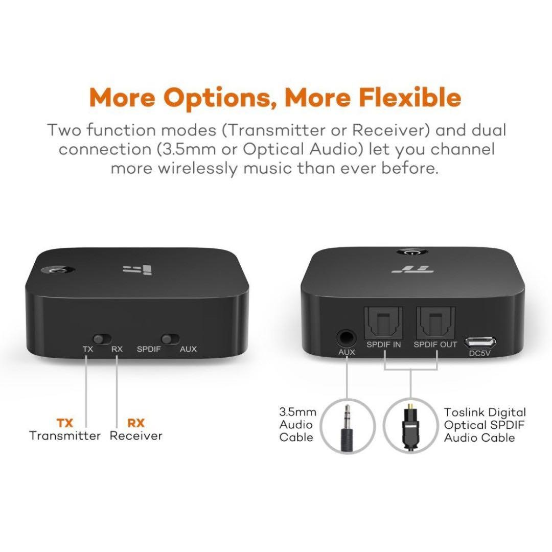 TaoTronics TT-BA09 Bluetooth Transmitter and Receiver, Digital Optical ...