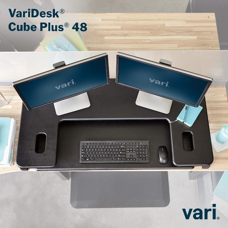 Stand up desk VARIDESK CubePlus 48 (Black), Furniture & Home Living ...