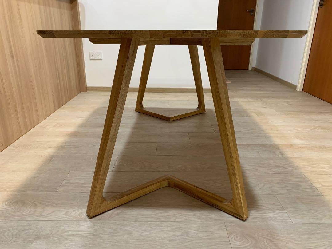 Visby Dining Table (Solid Oak Wood), Furniture & Home Living, Furniture, Tables & Sets on Carousell