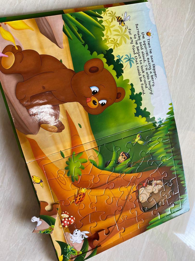 Barney the baby bear and the honeycomb book with puzzle pieces ...