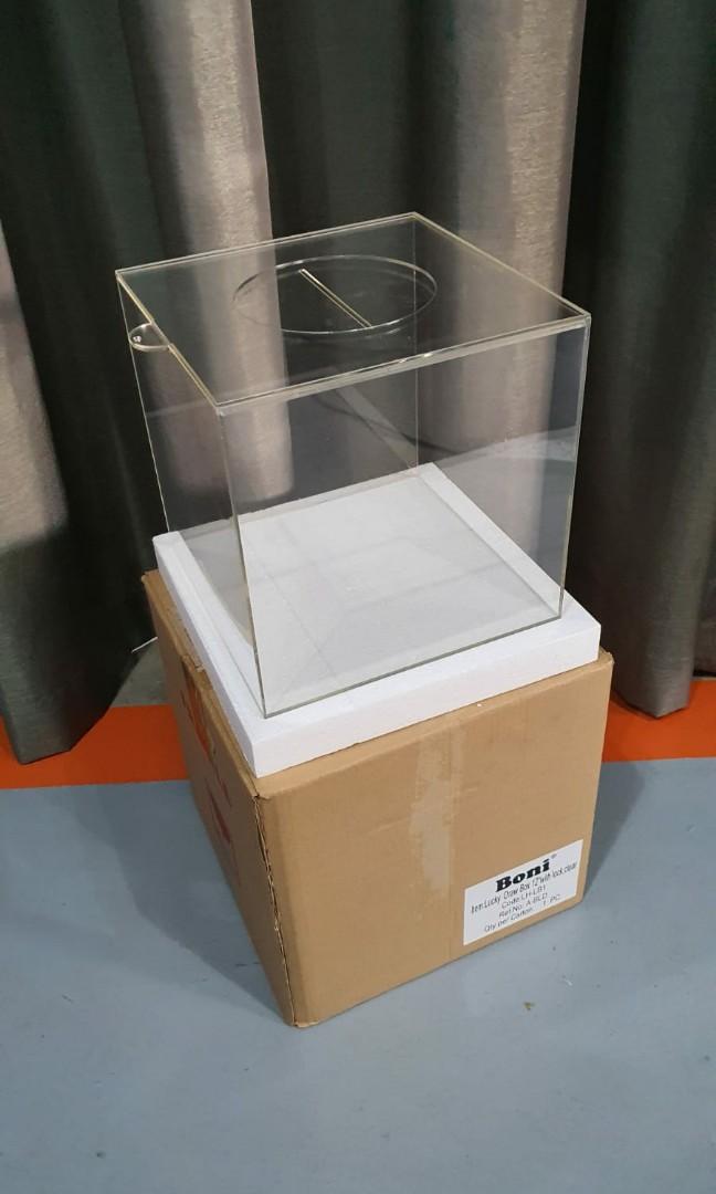 Clear Acrylic Lucky Draw box, Everything Else on Carousell