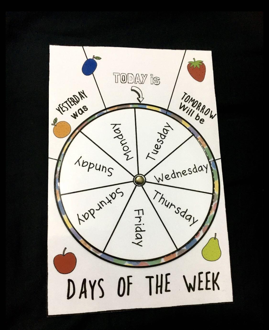 DIY Days Of The Week Wheel (fruity), Hobbies & Toys, Stationery & Craft ...