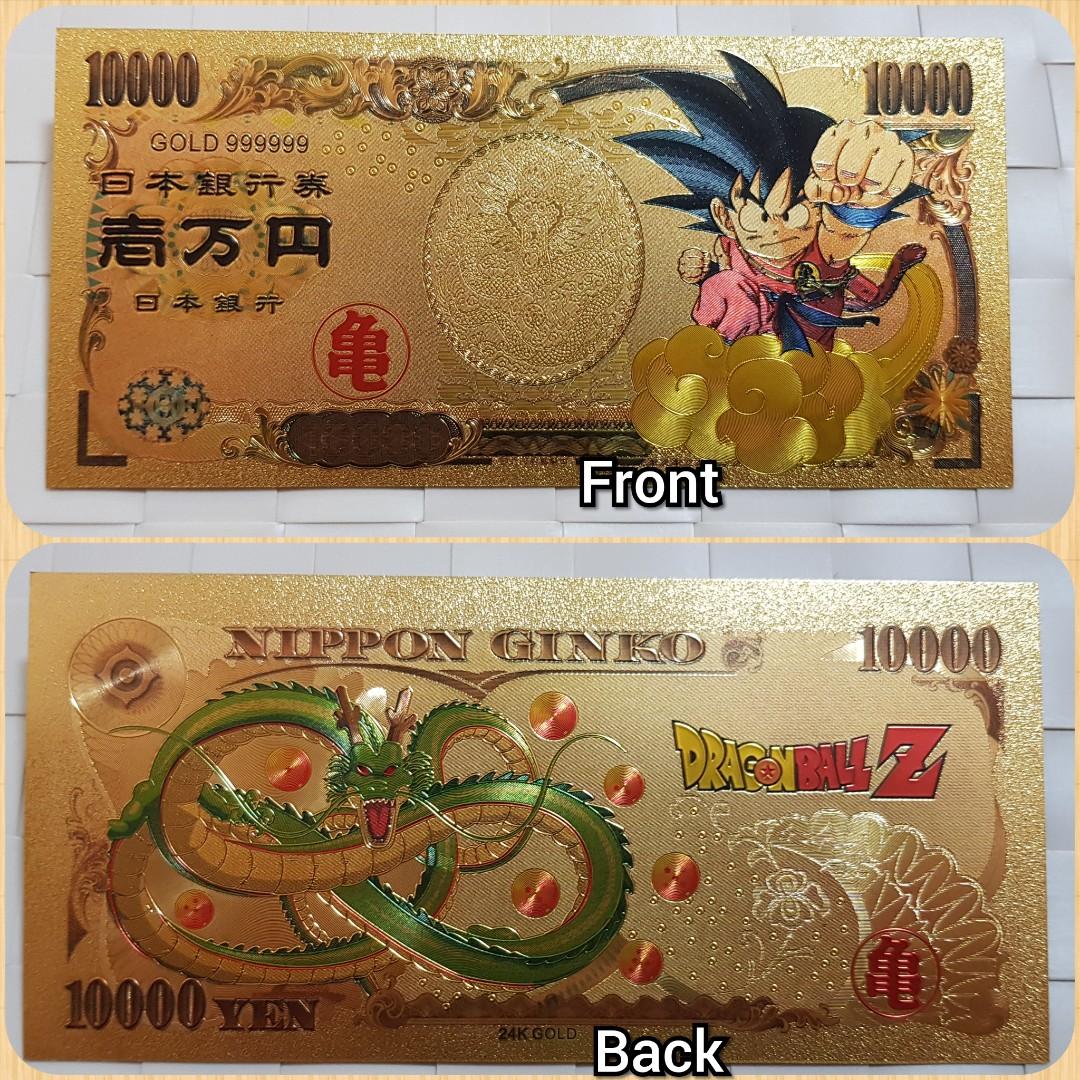 Dragonball gold note novelty Goku Bulma dragon ball card, Hobbies ...