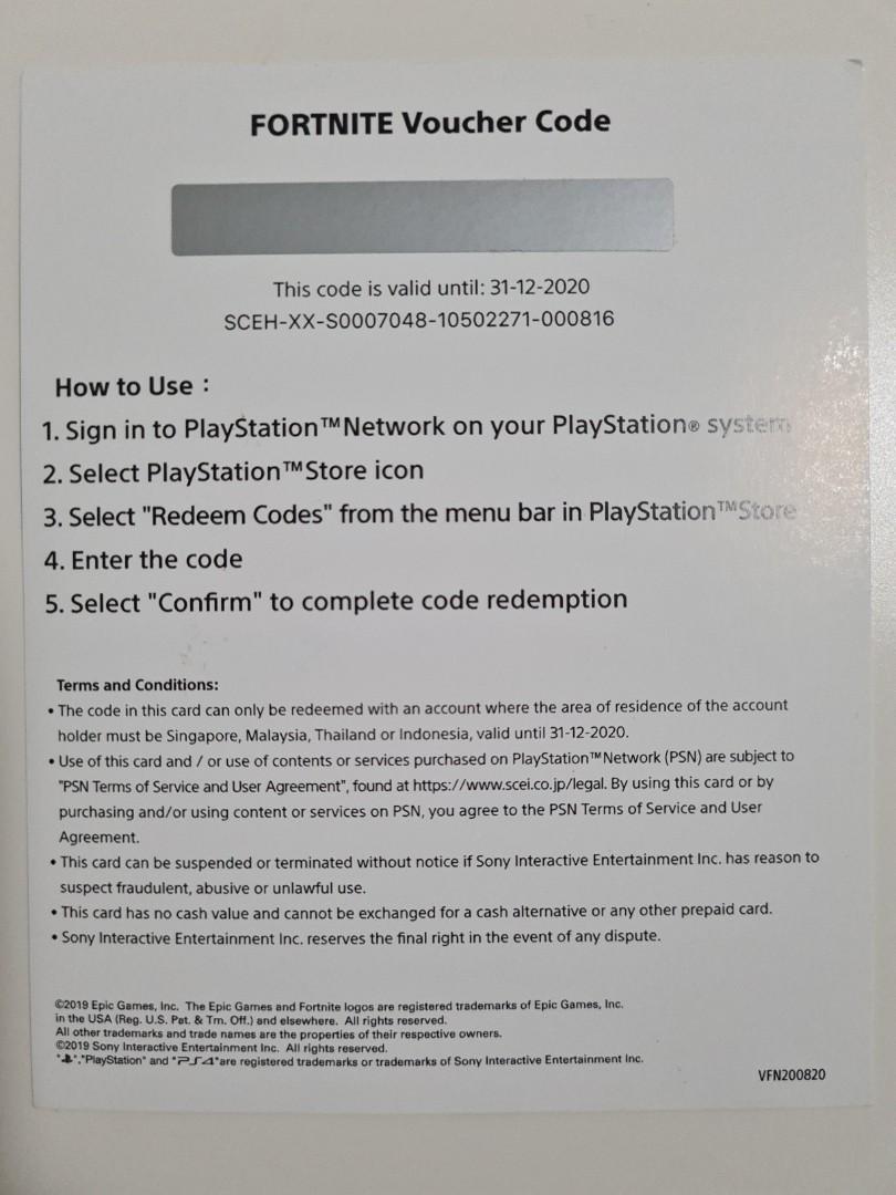 Fortnite Voucher Code - PS4, Video Gaming, Gaming Accessories, Game ...