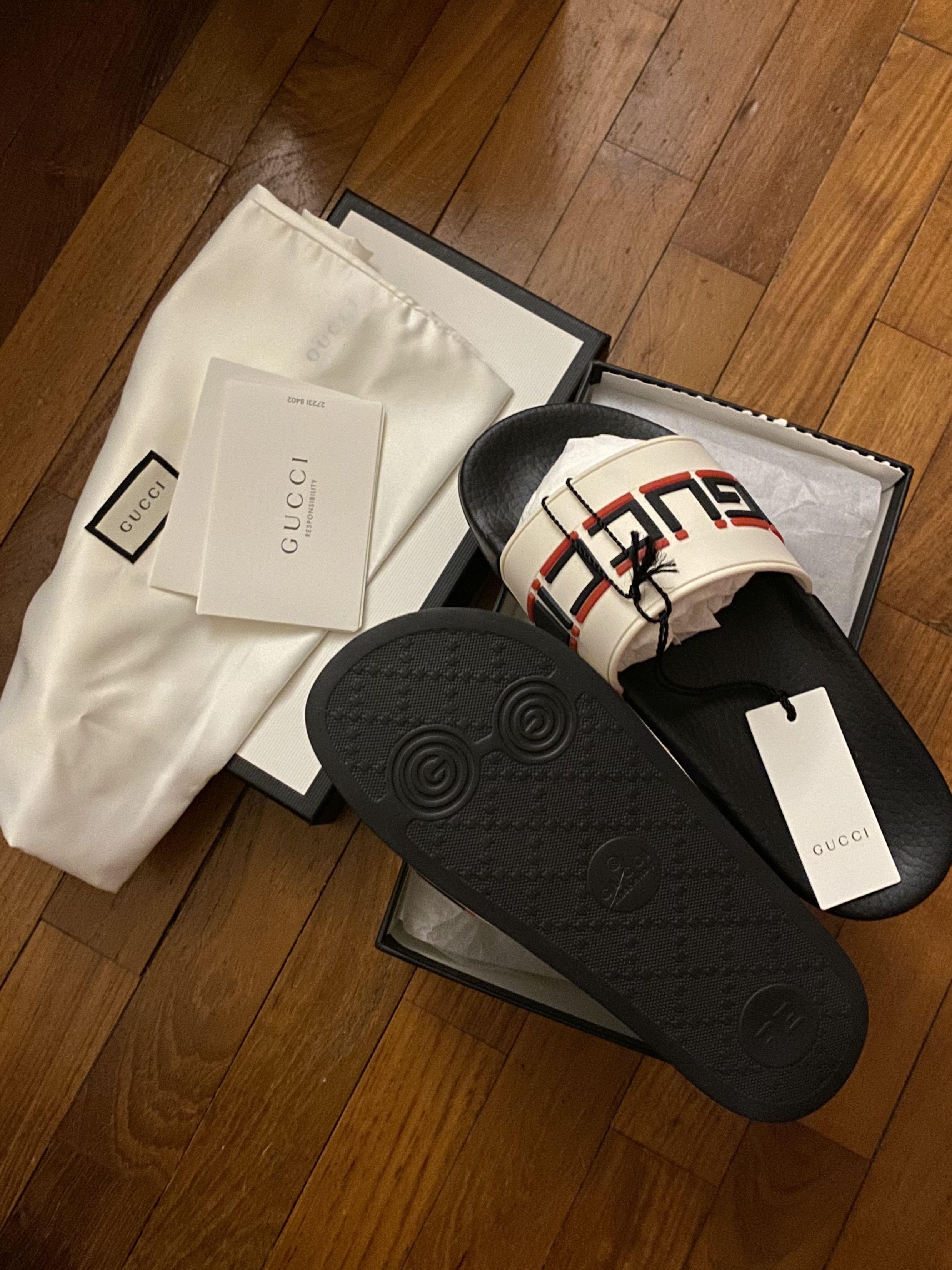 Gucci sliders, Men's Fashion, Footwear, Flipflops and Slides on Carousell