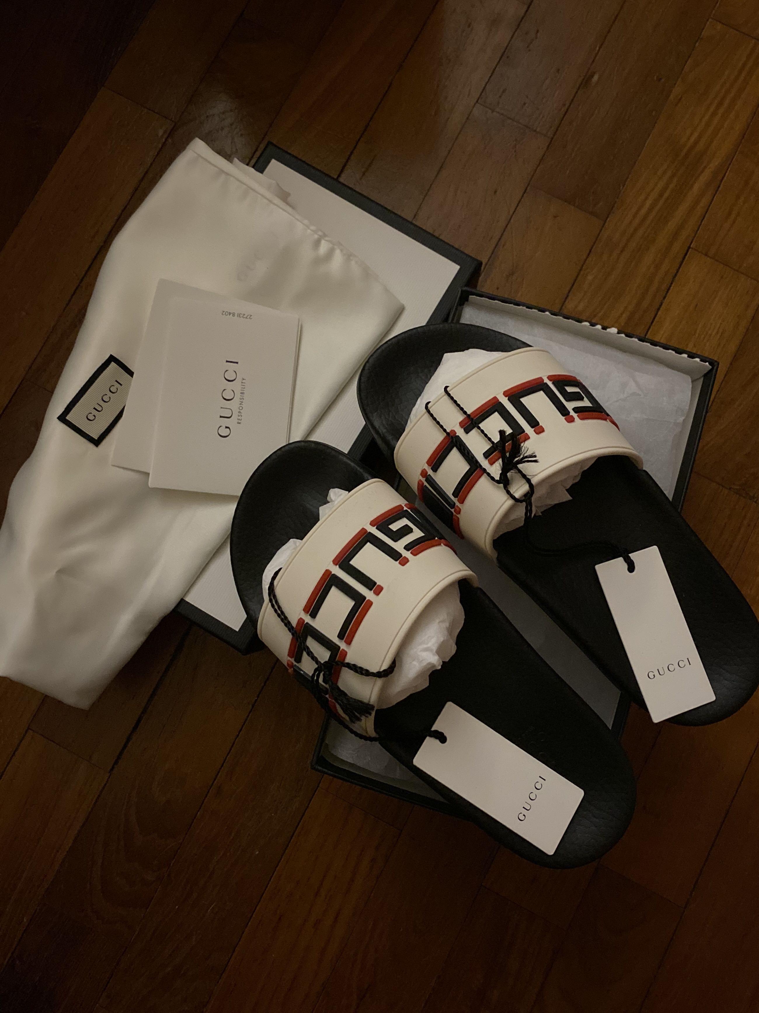 Gucci sliders, Men's Fashion, Footwear, Flipflops and Slides on Carousell