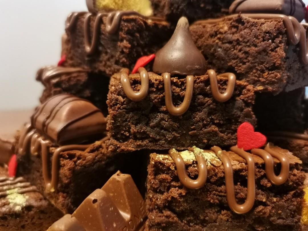 Halal Brownie Tower Cake, Food & Drinks, Homemade Bakes on Carousell