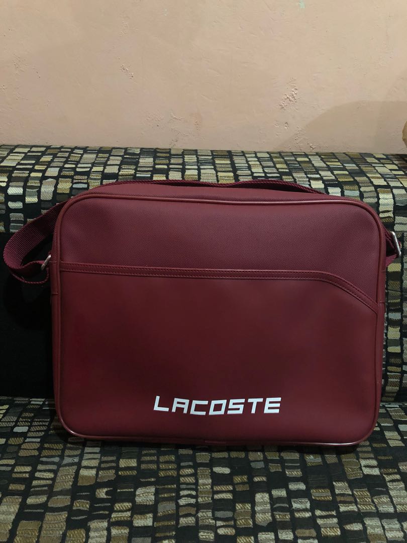 Lacoste Maroon Messenger Bag, Men's Fashion, Bags, Sling Bags on Carousell