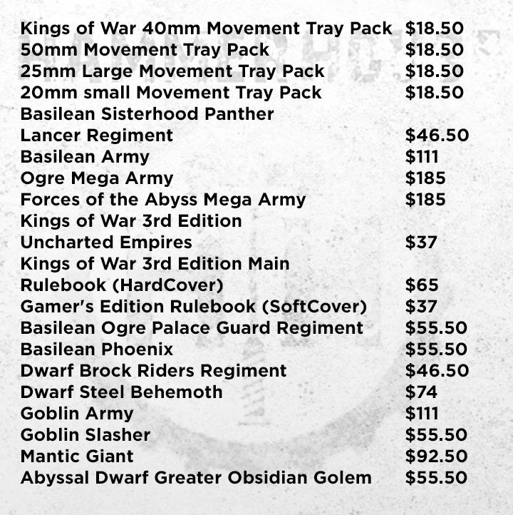 Mantic Kings of War - Multiple Price Range (Kow)(Basileans Dwarfs Elves ...