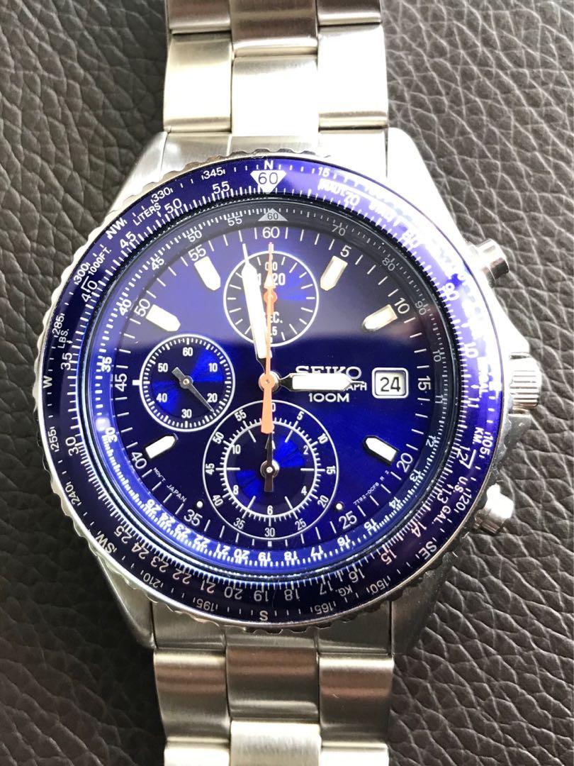 SEIKO Flightmaster Pilot Slide Rule Chronograph, Men's Fashion, Watches ...