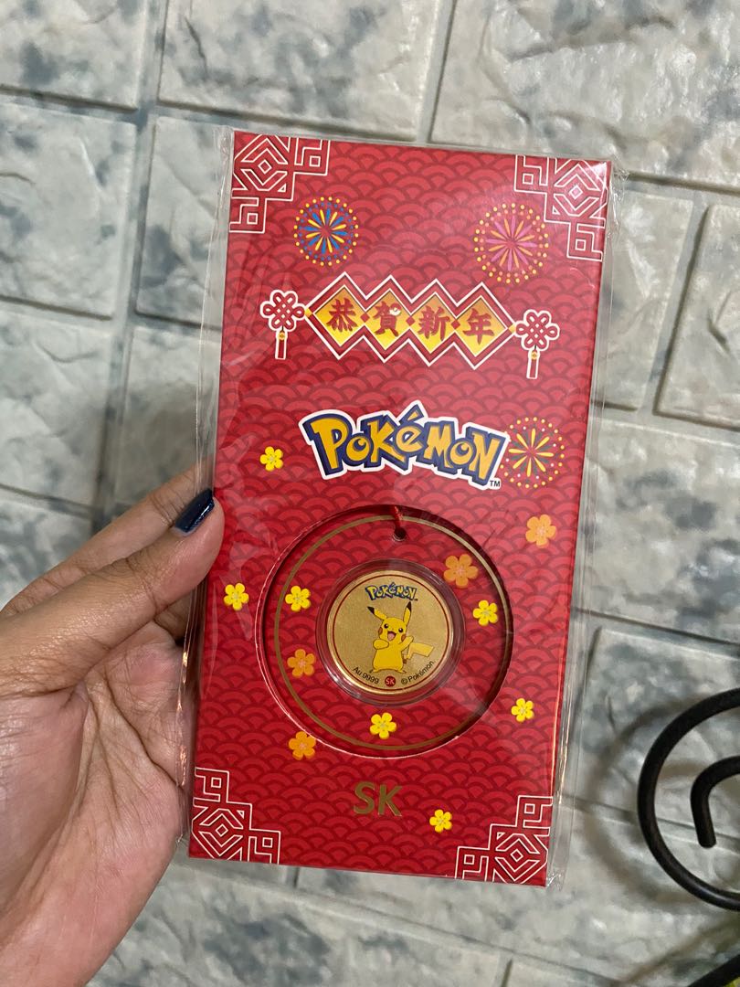 SK Pikachu 999 PURE GOLD COIN ANG POW, Luxury, Accessories on Carousell