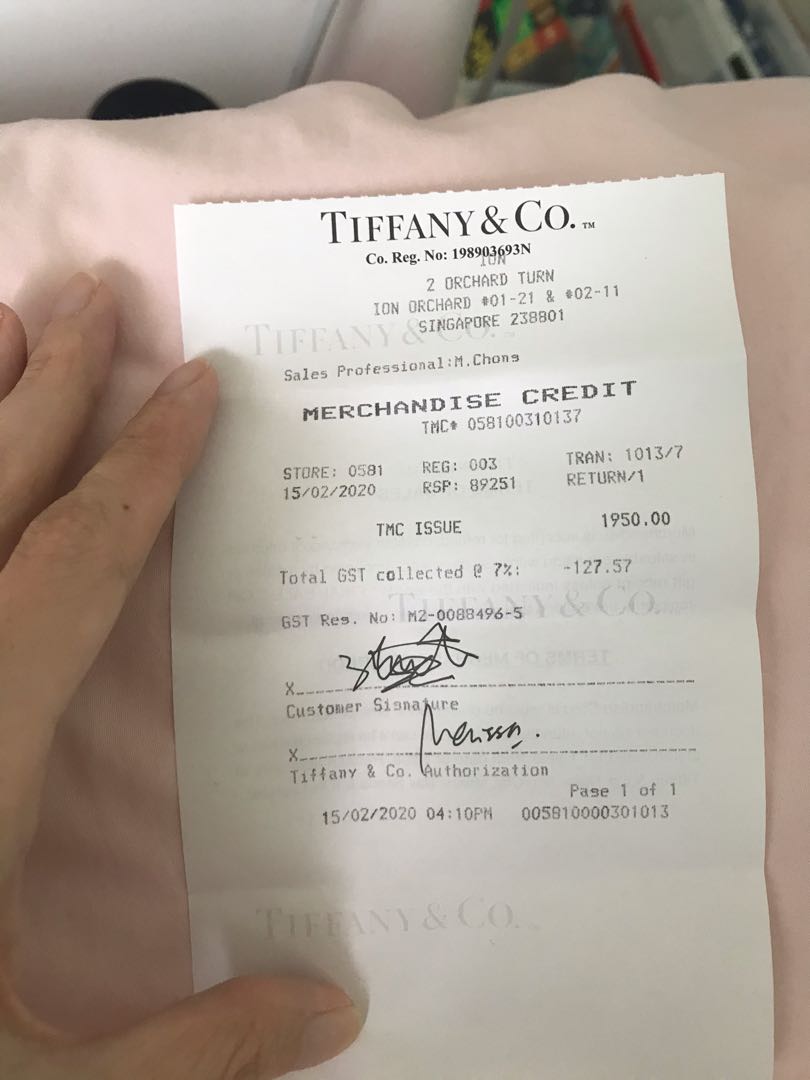 Tiffany & Co credit voucher (expires 15 Feb 2021), Luxury, Accessories ...