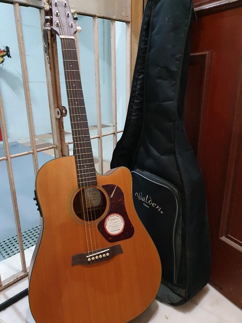 Acoustic guitar (walden D550ce), Hobbies & Toys, Music & Media, Musical ...