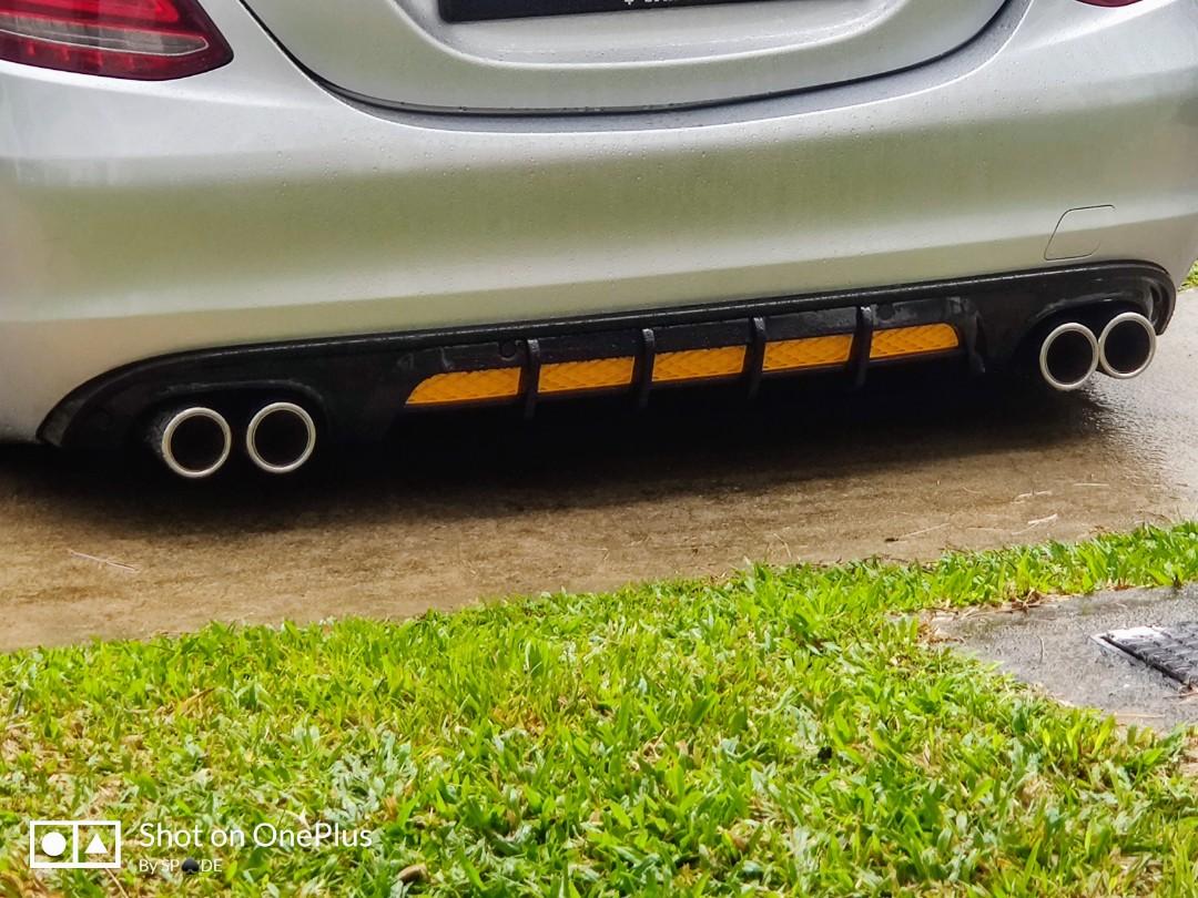 Brabus style rear diffuser for Mercedes C Class exhaust, Car ...