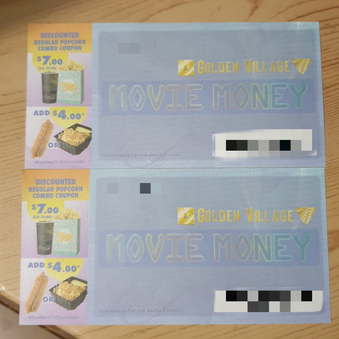 Golden village movie ticket, Tickets & Vouchers, Vouchers on Carousell