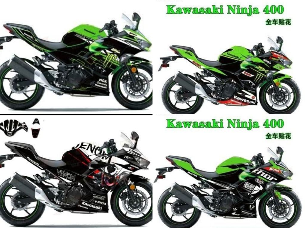 Kawasaki Ninja 400 250 EX400 EX250 coverset fairings sticker wrap decal ...