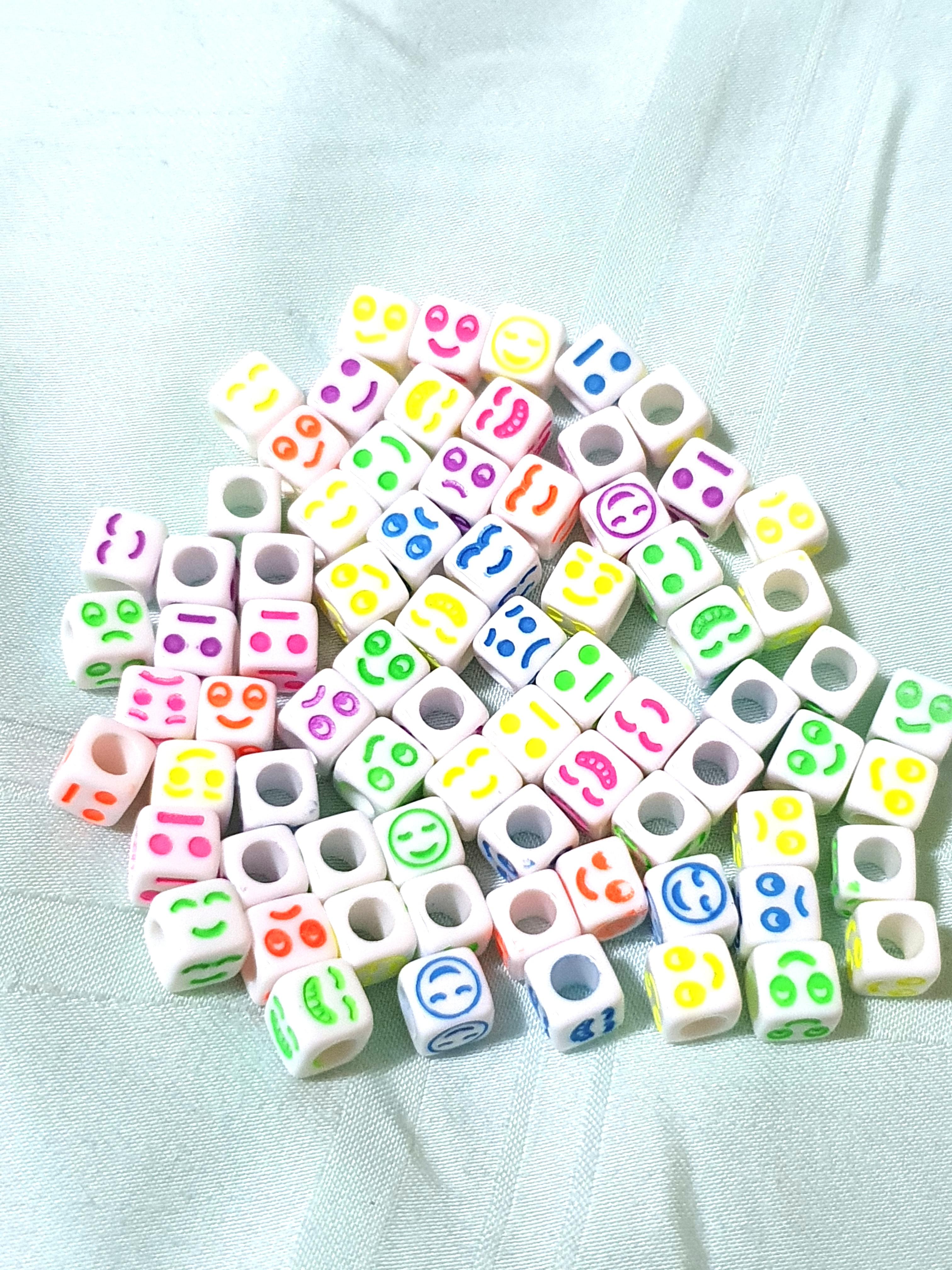 Neon-Coloured 5mm Emotion Emoticon Feelings Beads, Hobbies & Toys ...