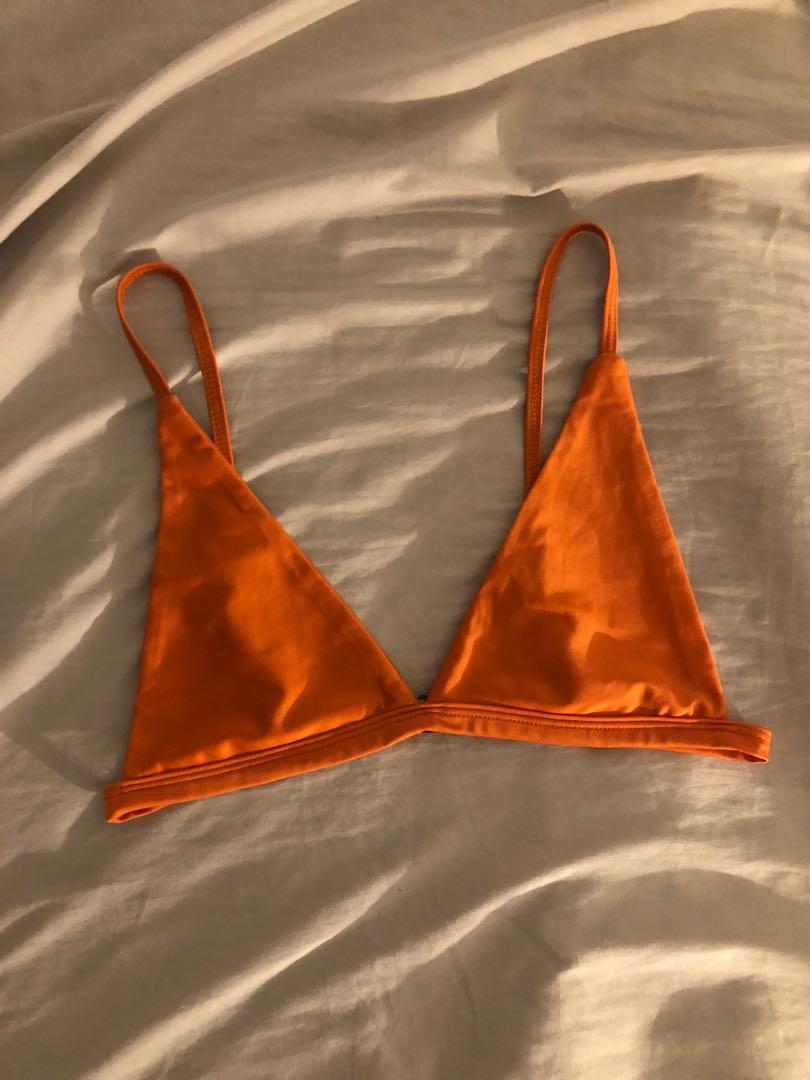 Orange triangle bikini top, Women's Fashion, Tops, Sleeveless on Carousell