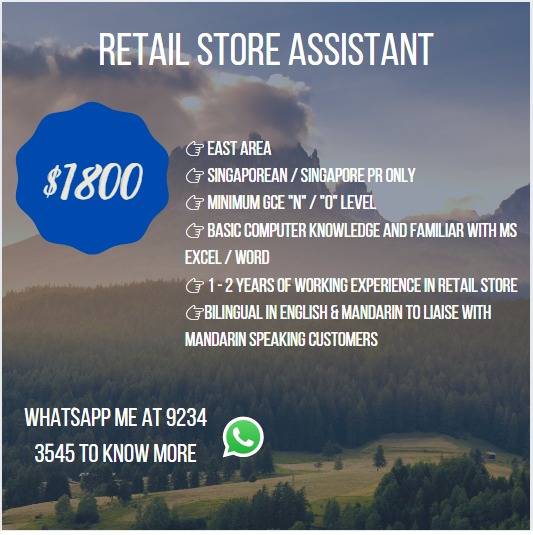 Retail Store Assistant , Jobs, Transport & Delivery on Carousell