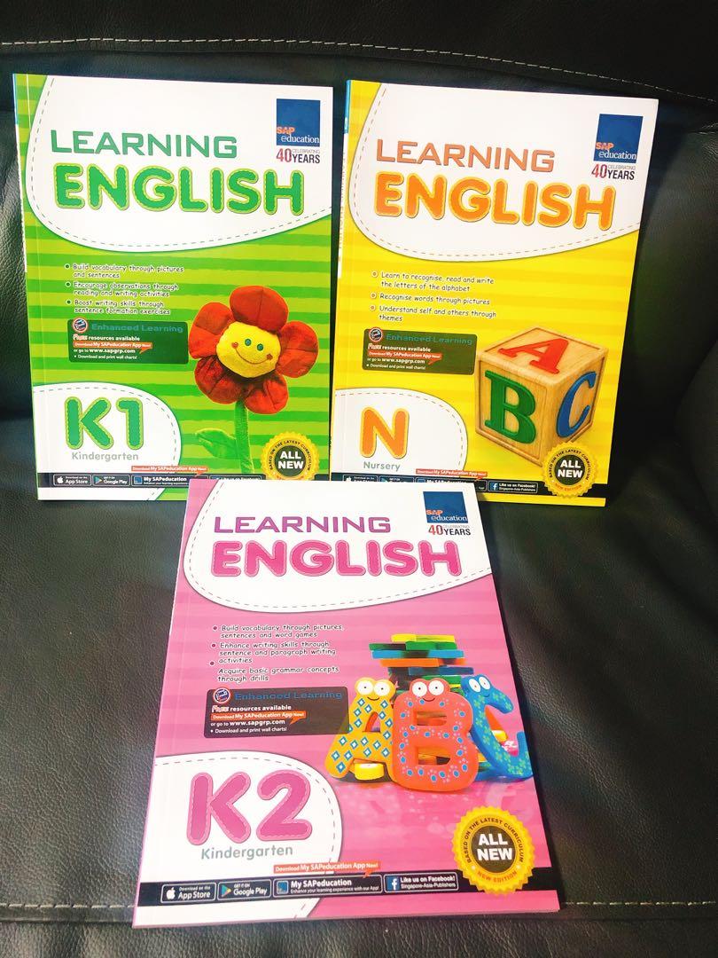 新加坡SAP Learning English N K1 K2 幼稚園必備練習冊啟蒙教育, 興趣及遊戲, 書本 & 文具, 小朋友書 ...