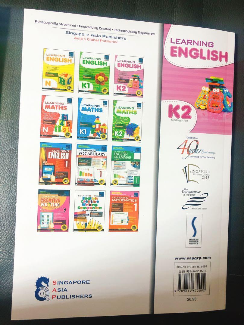 新加坡SAP Learning English N K1 K2 幼稚園必備練習冊啟蒙教育, 興趣及遊戲, 書本 & 文具, 小朋友書 ...