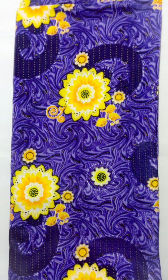 Violet Batik Malong Ethnic Floral Design Single , Women's Fashion ...
